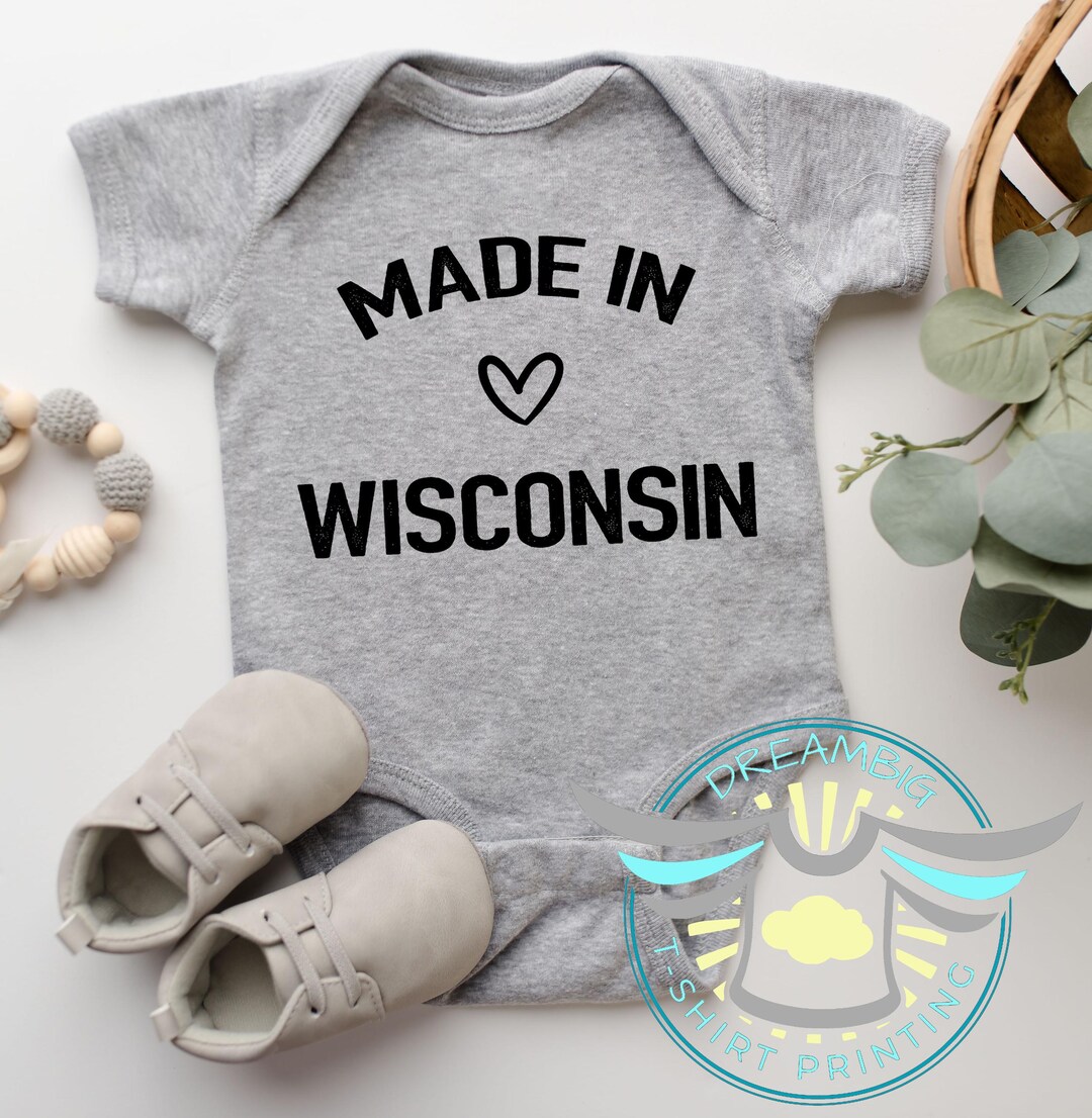 Made in Wisconsin Baby Onesie® State Pride Outfit, Baby Announcement ...