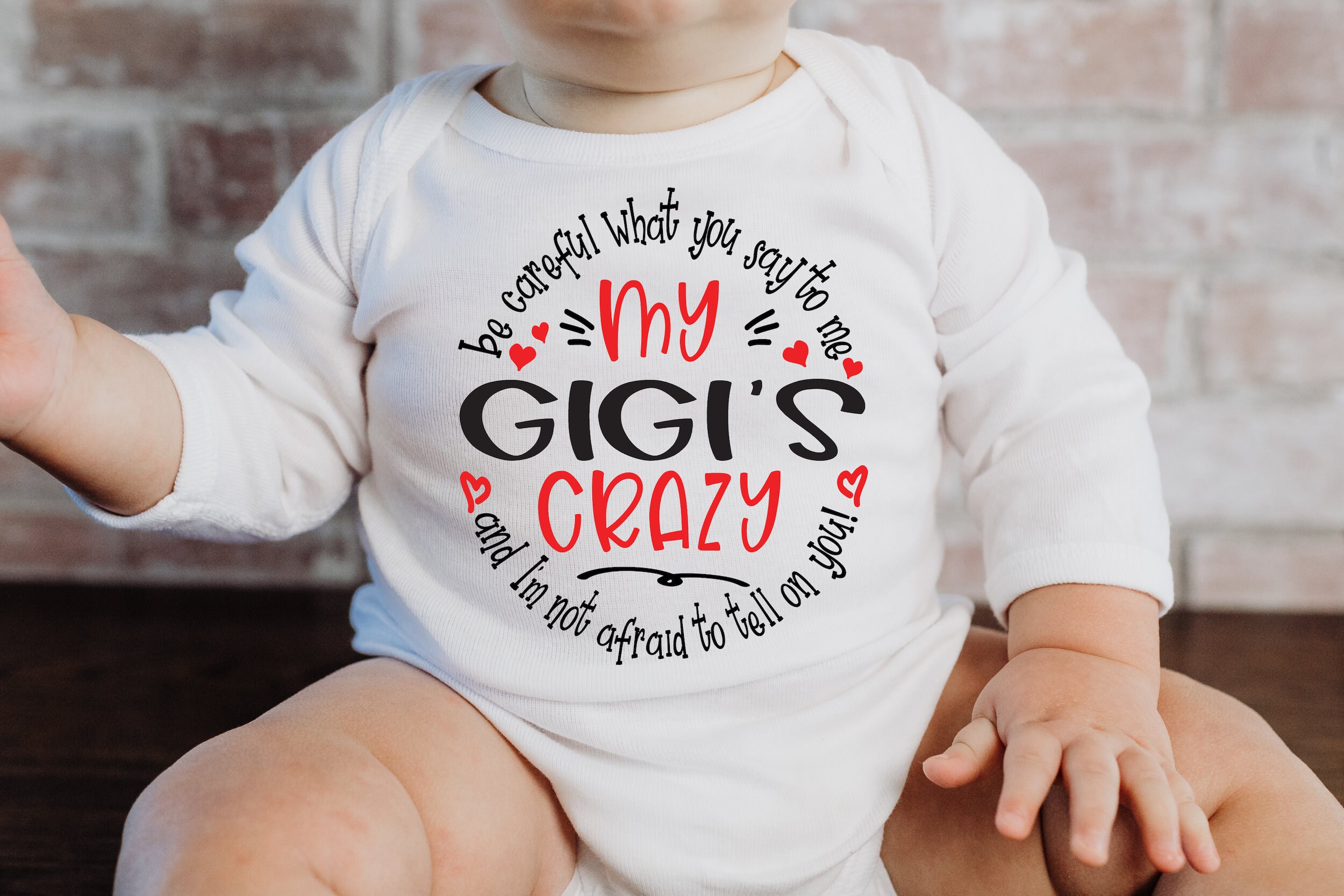 My Gigi's Crazy Baby Onesie® GIGI Baby Onesie® Baby Shower - Etsy