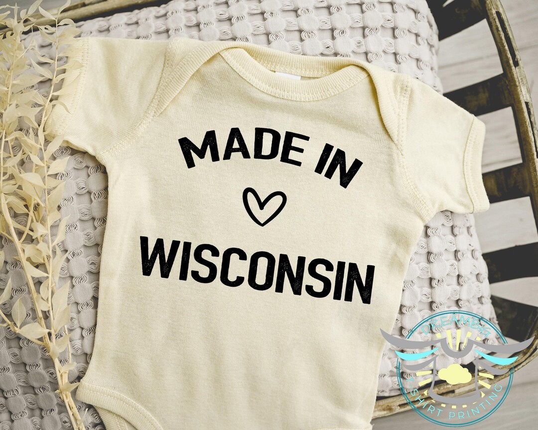 Made in Wisconsin Baby Onesie® State Pride Outfit, Baby Announcement ...