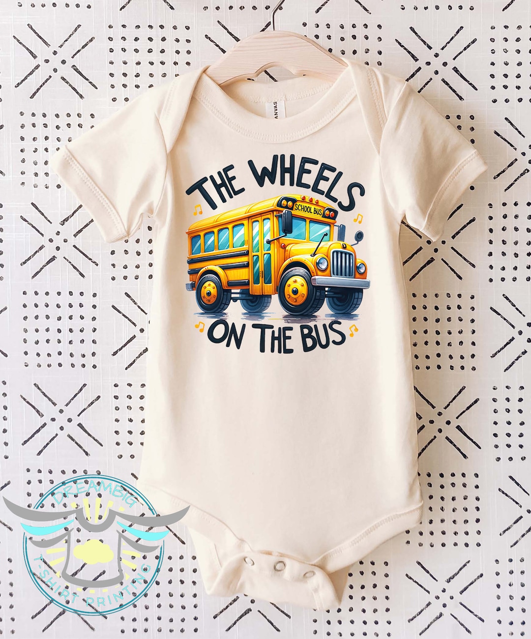 The Wheels on the Bus Baby Onesie® School Bus Onesie® Nursery Rhyme's ...