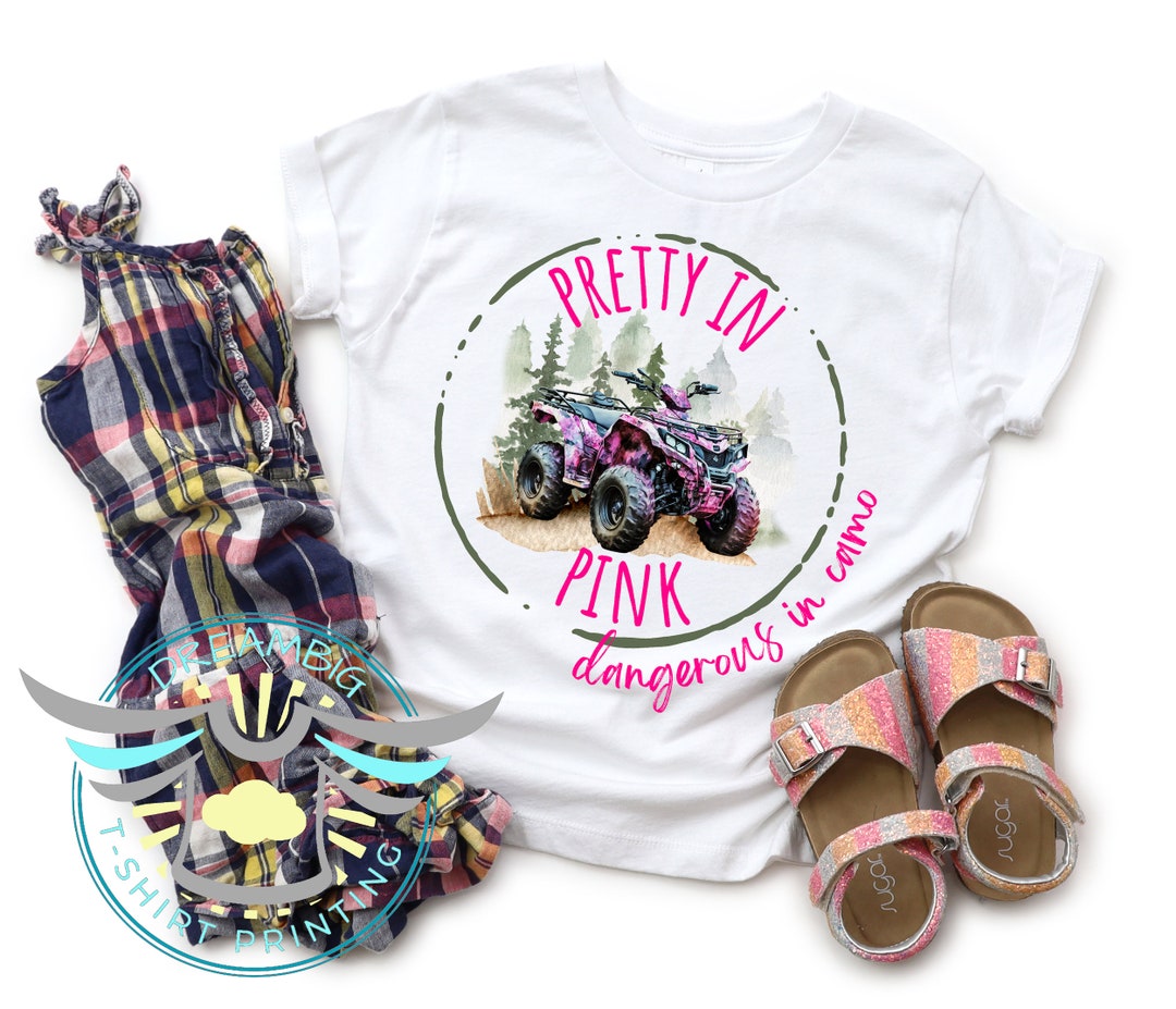 ATV 4 Wheeler Shirt, Pretty in Pink Dangerous in Camo Shirt, Country ...