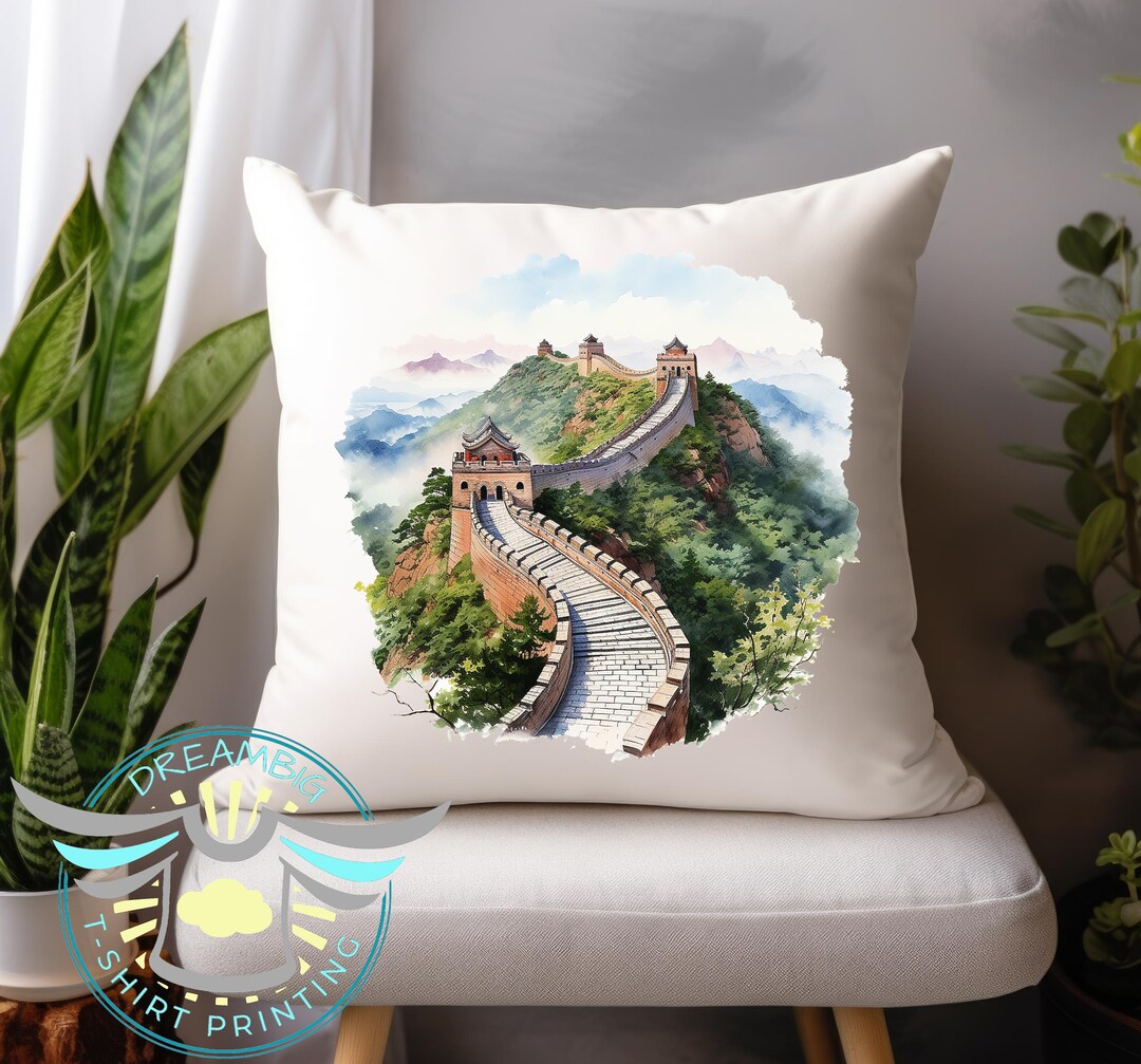 Great Wall of China Throw Pillow, Chinese Decor, Oriental Home Decor ...