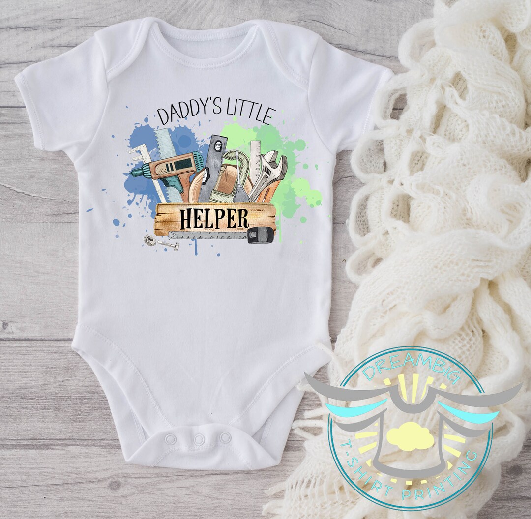 Daddy's Little Helper Baby Onesie® Pregnancy Reveal, Daddys Boy, Father ...