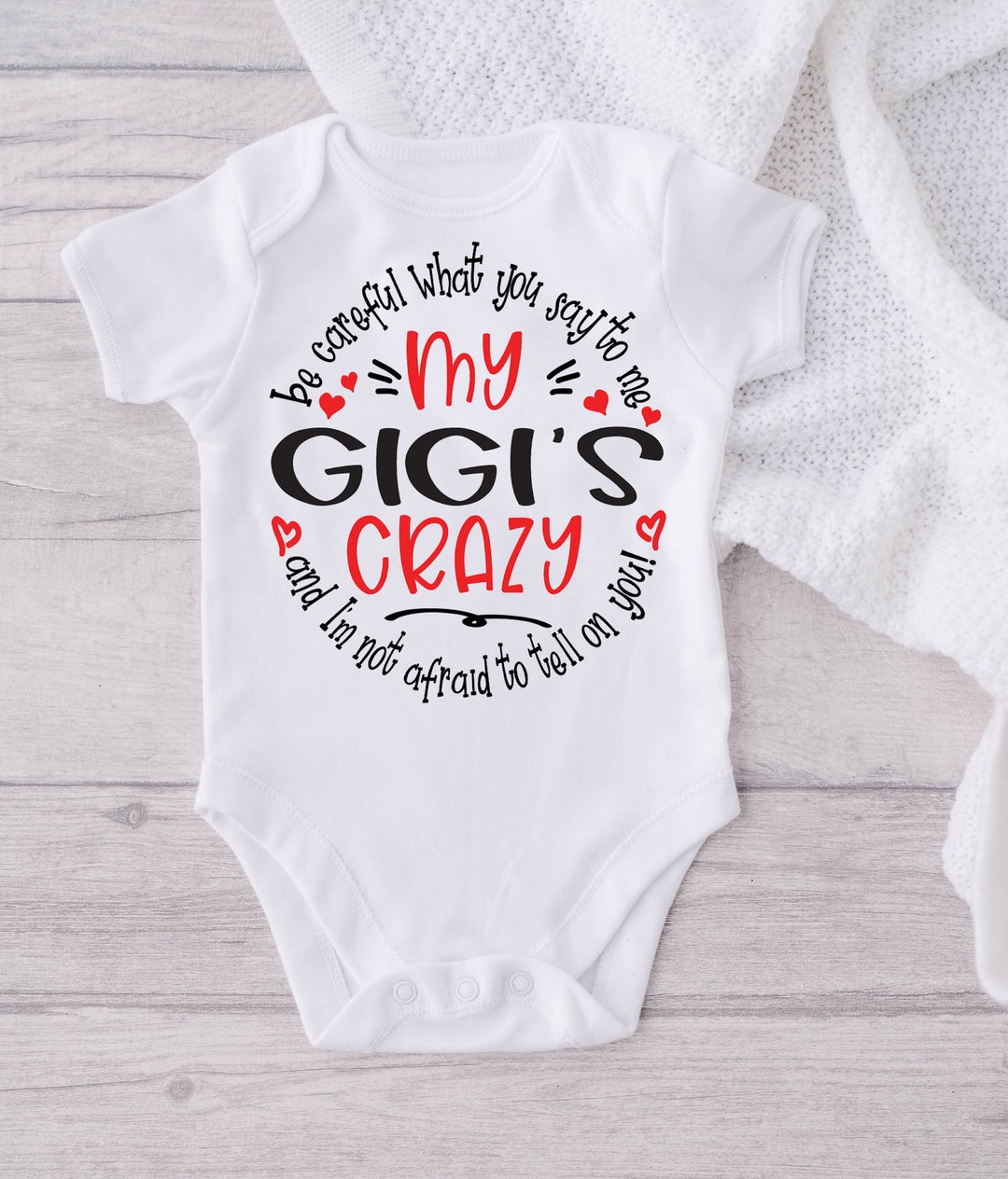 My Gigi's Crazy Baby Onesie® GIGI Baby Onesie® Grandma, Reveal ...