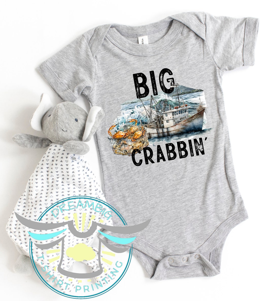 Big Crabbin' Onesie® Crab Onesie® Nautical, Saltwater, Crab Fishing ...