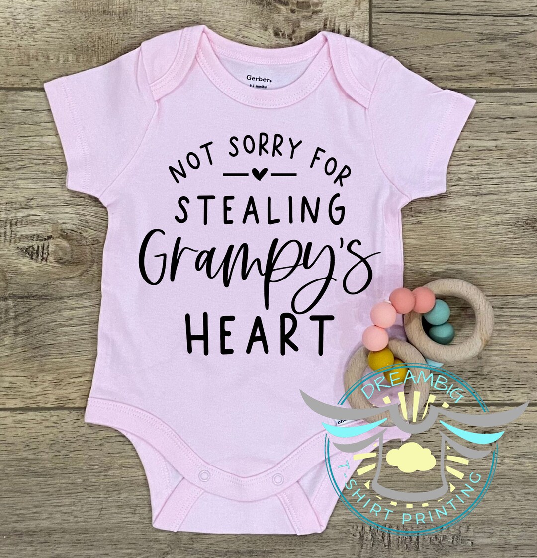 Grampy Baby Onesie® Not Sorry for Stealing Grampy's Heart, Baby ...
