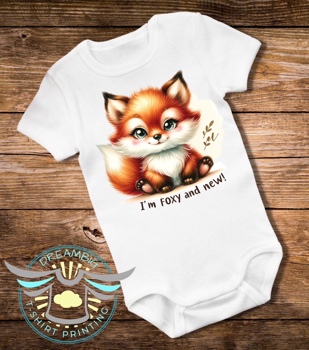 Fox Baby Onesie® I'm Foxy and New Baby Onesie® Baby Announcement, Cute ...