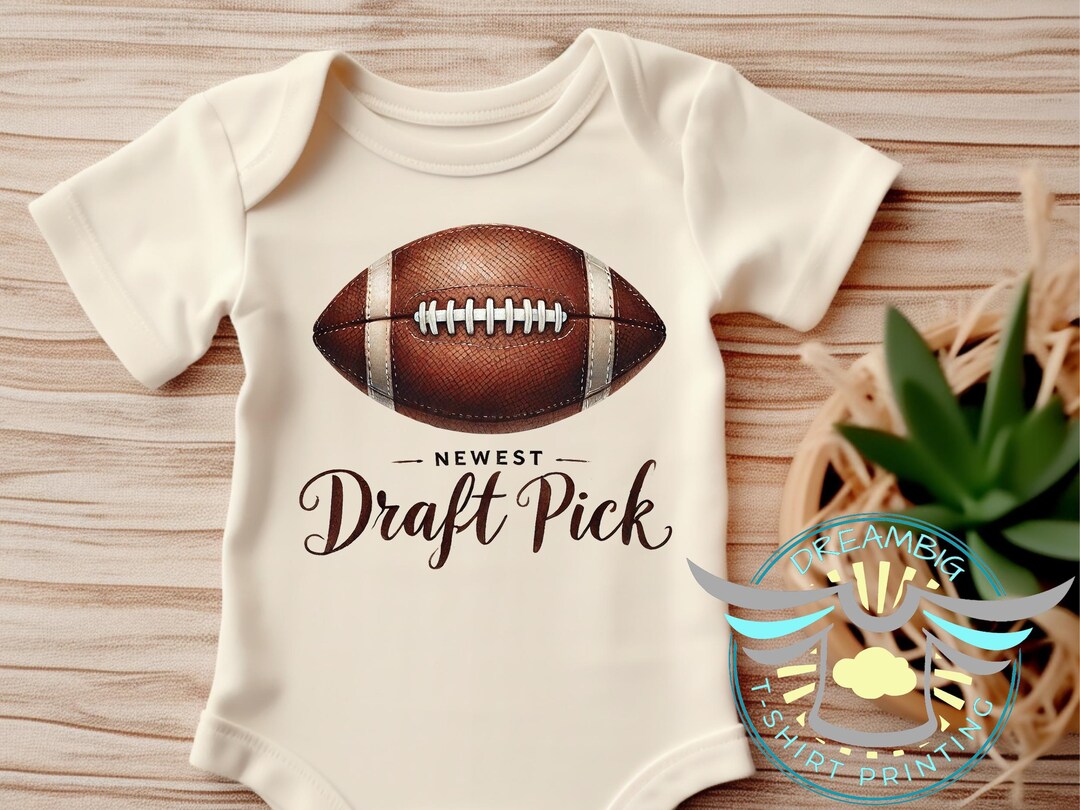 Newest Draft Pick Football Baby Onesie® Birth Announcement, Future ...