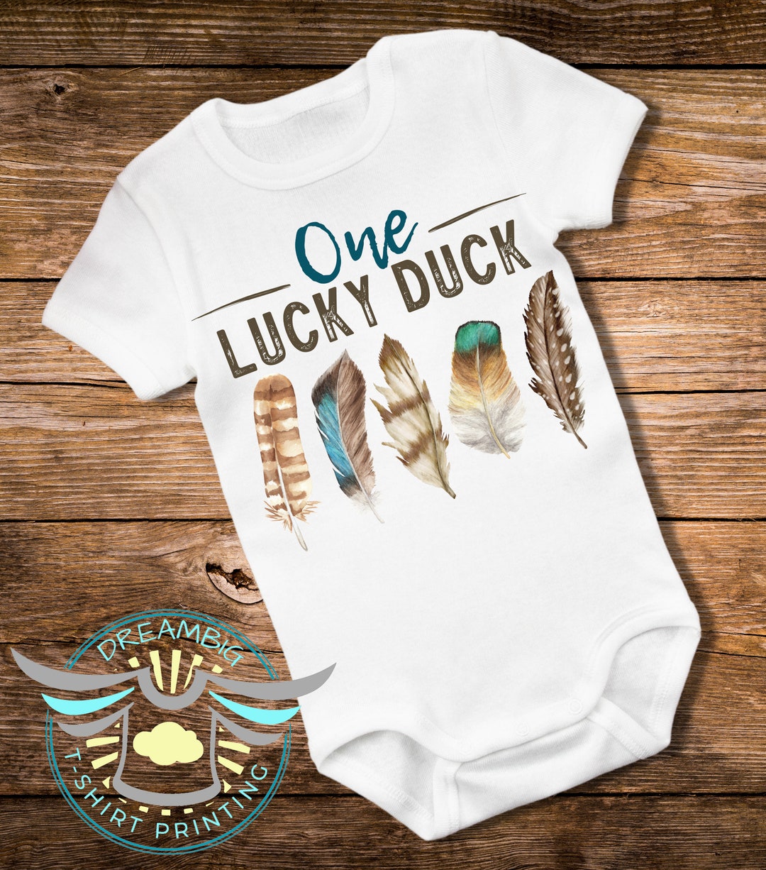 ONE Lucky Duck Onesie® First Birthday Onesie® Duck Hunting Onesie® Boys ...