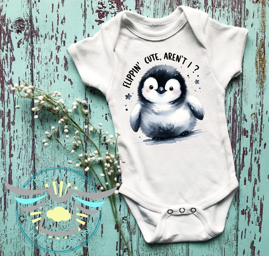 Penguin Baby Onesie® Flippin' Cute Aren't I Baby Onesie® Announcement ...