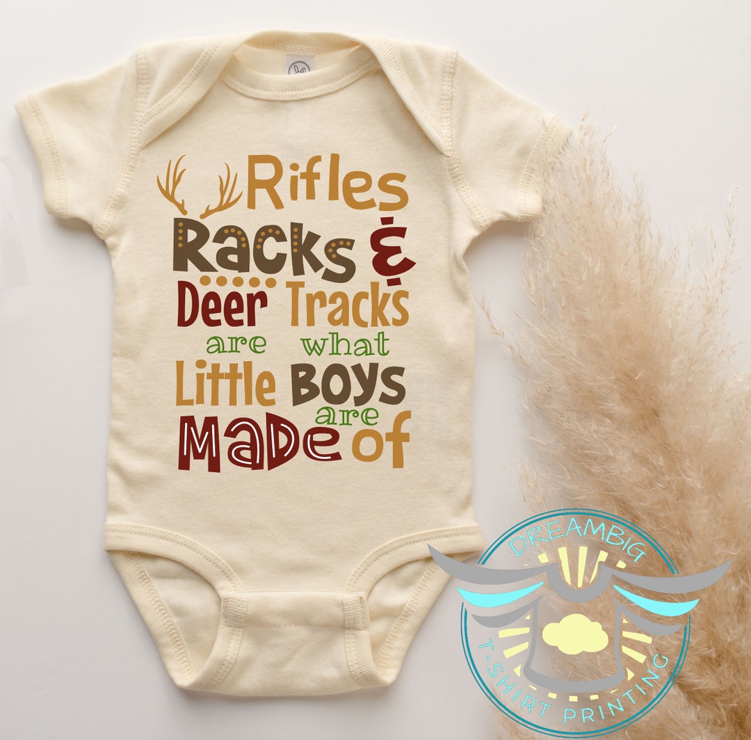 Deer Hunter Baby Onesie® Rifles Racks & Deer Tracks, Cute Boy Onesie ...