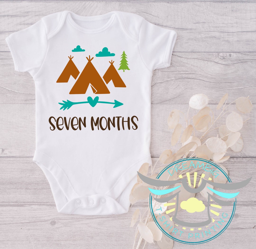 Seven Months Baby Onesie® Milestone Baby Onesie® Teepee, 7 Month ...