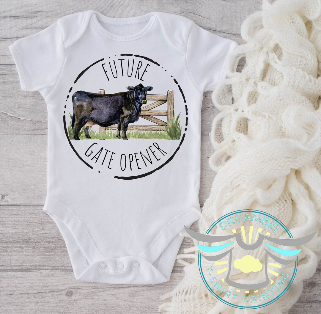 Future Gate Opener Baby Onesie® Cattle Farmer, Cattle Gate Opener ...