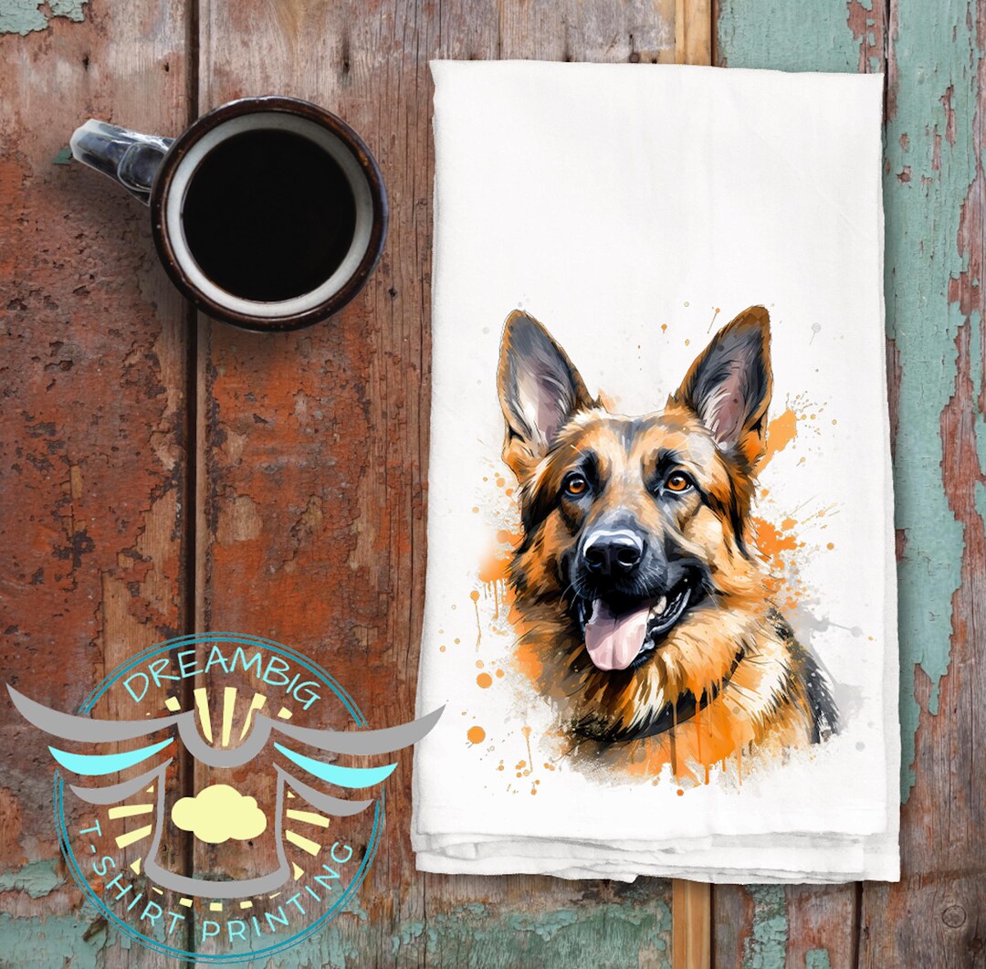 German Shepherd Kitchen Towel, Dog Tea Towel, Gift for Dog Lover, Dog ...