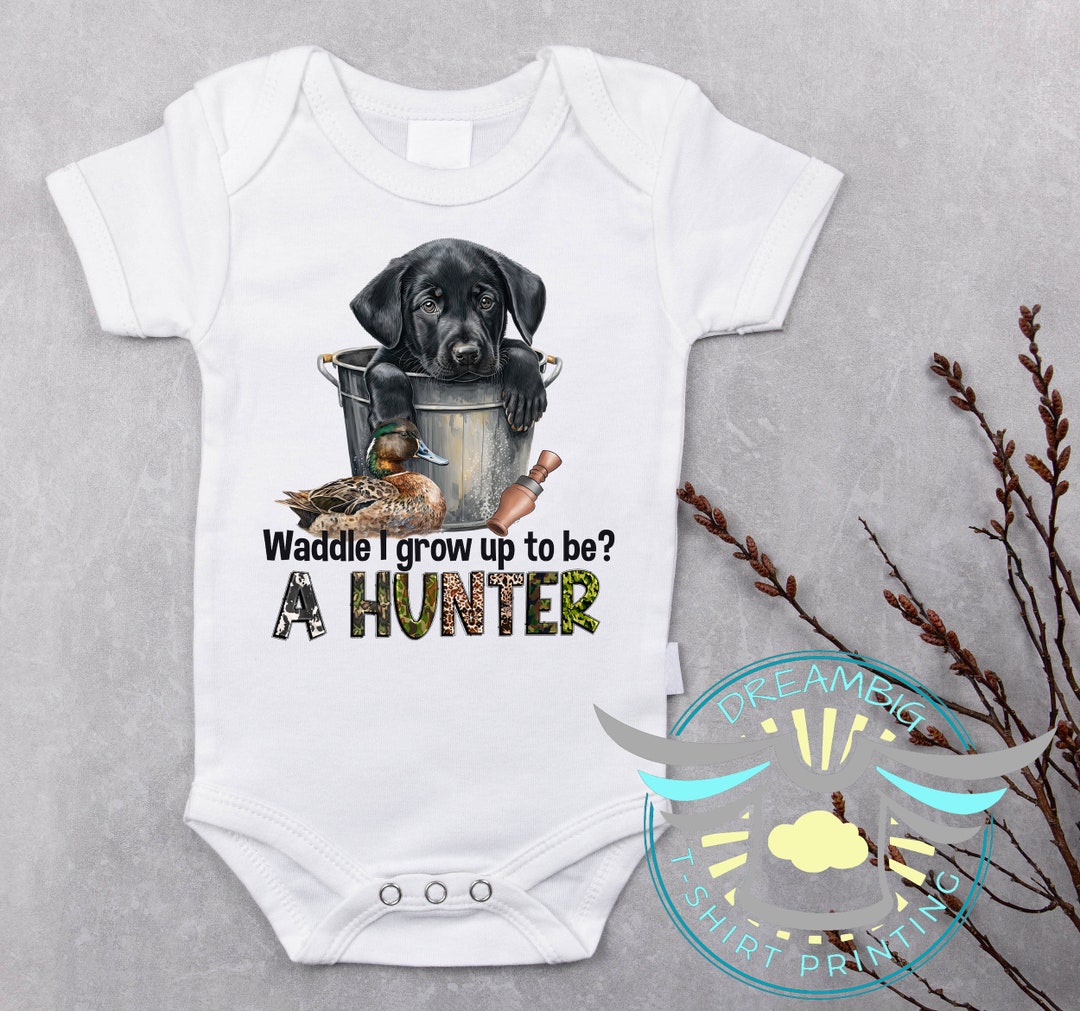 Duck Hunter Baby Onesie® Waddle I Grow up to Be A Hunter, Bird Dog ...
