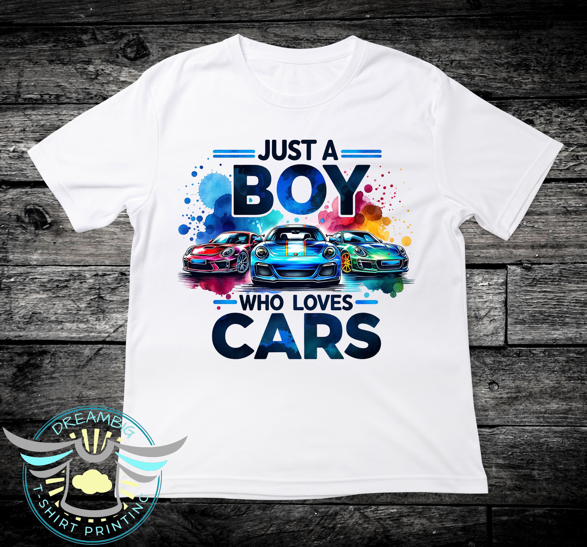 Just A Boy Who Loves Cars, Car Lover Shirt, Car Theme Shirt, Car ...
