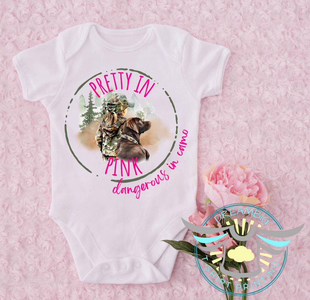 Hunting Onesies® Pretty in Pink Dangerous in Camo Onesies® Chocolate ...