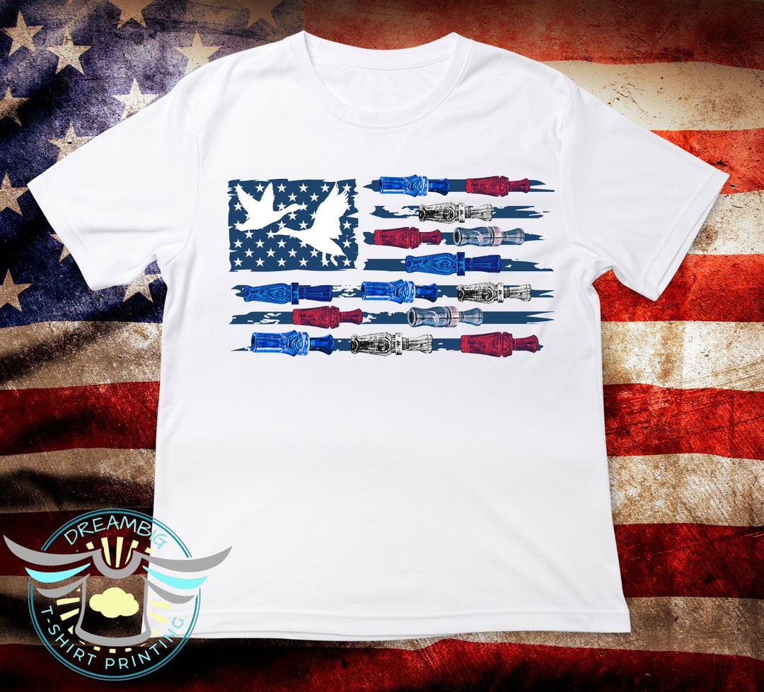 Duck Hunting American Flag Shirt, Duck Hunter's Shirt, Hunting Buddy ...