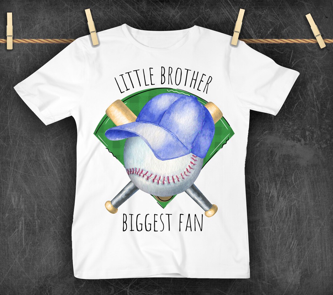 Little Brother Biggest Fan Baseball Shirt, Sibling Shirts Tees, Big ...