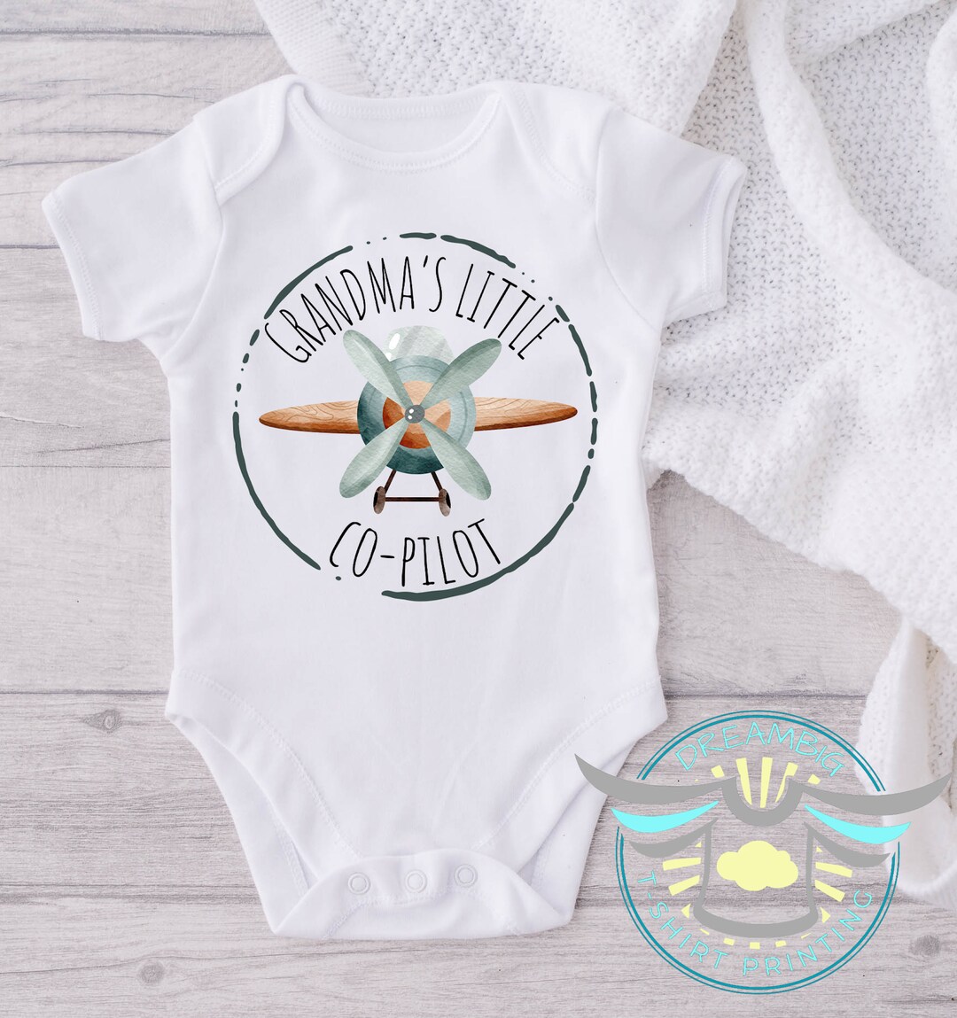 Grandma's Little Co-pilot Baby Onesie® Grandma's Boy, Airplane Baby ...