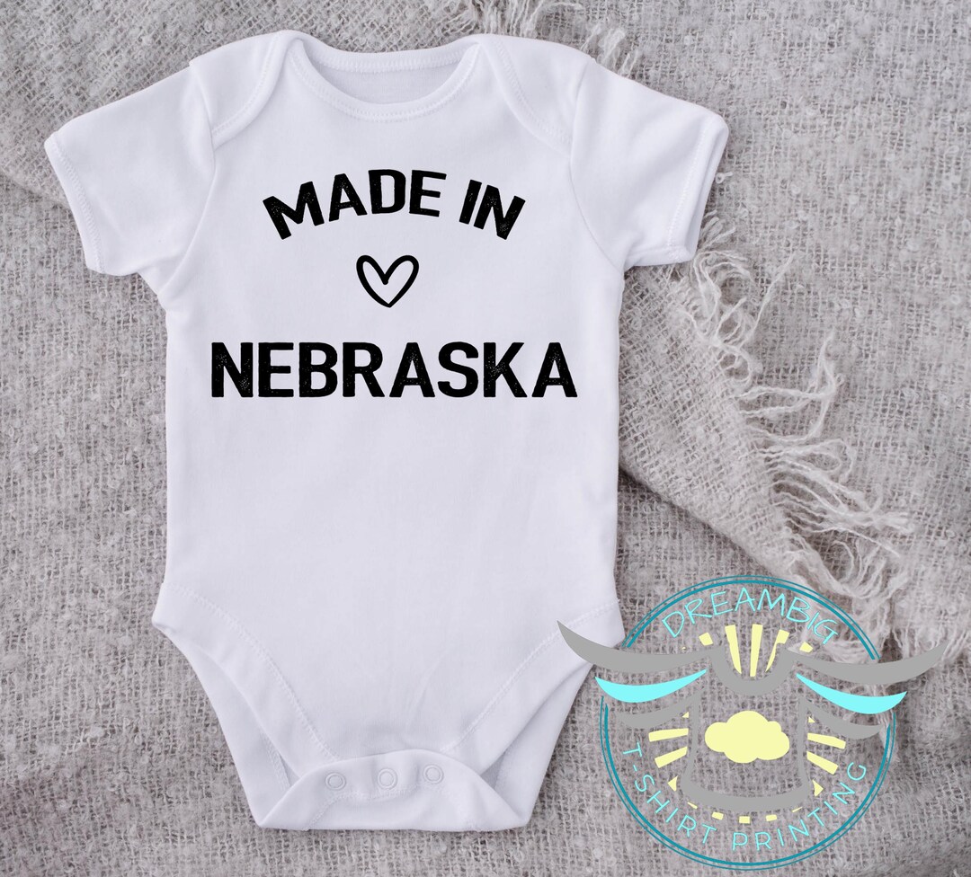 Made in Nebraska Baby Onesie® State Pride Outfit, Baby Announcement ...