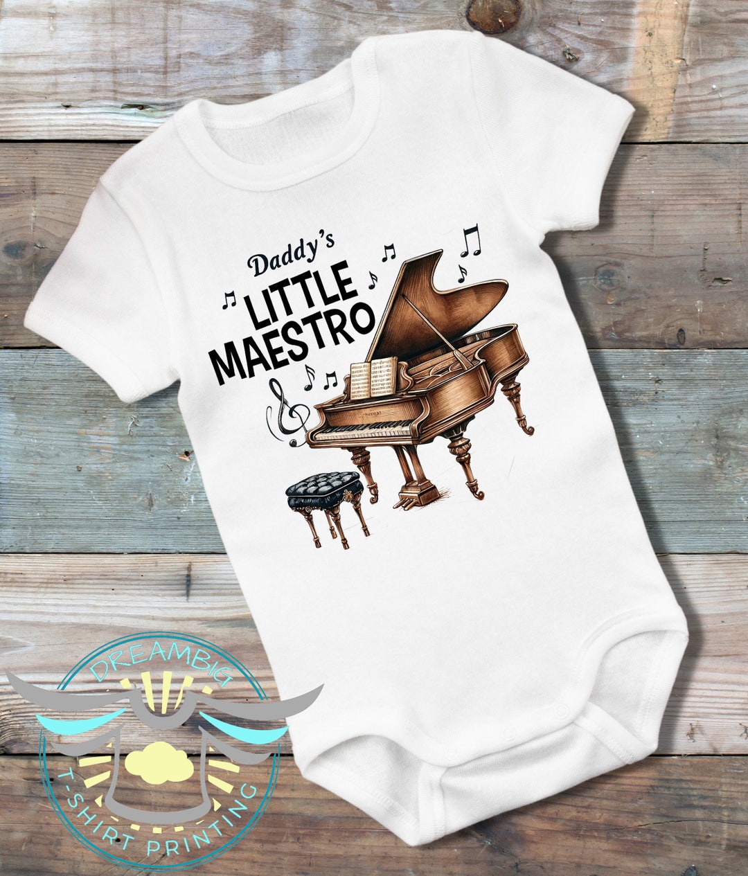 Daddy's Little Maestro Piano Baby Onesie, Musician Gift - Etsy