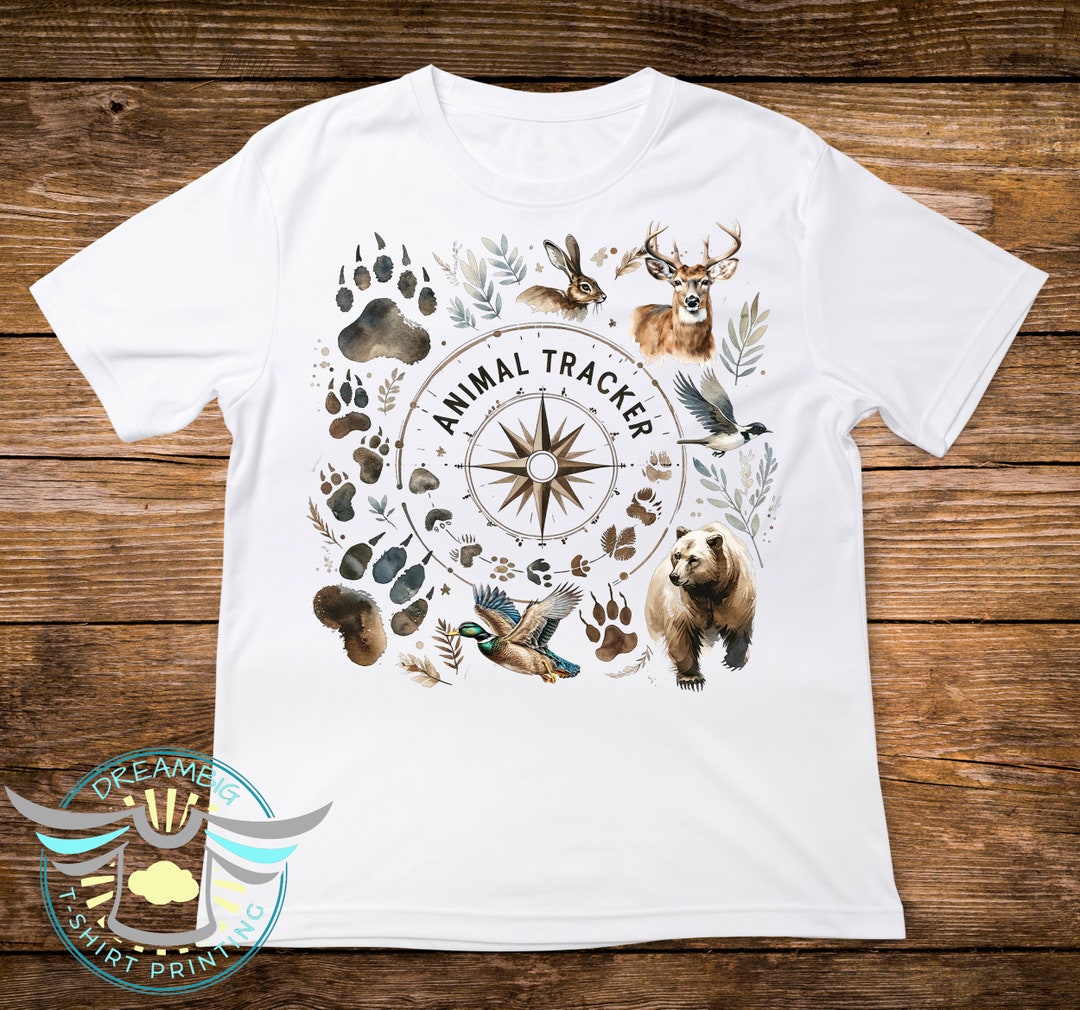 Animal Tracker Shirt, Hunting Shirt, Rabbit, Bear, Deer, Duck Hunting ...