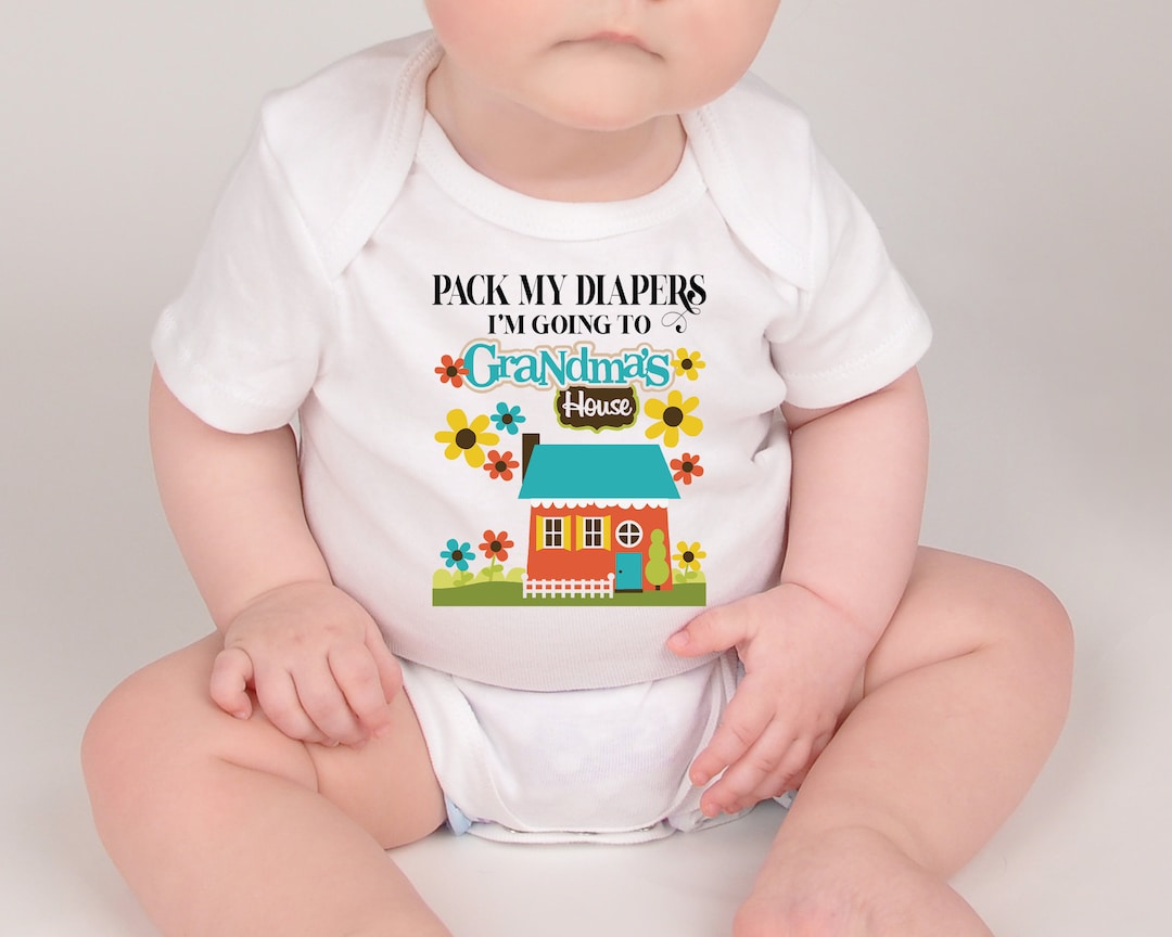 Pack My Diapers I'm Going to Grandma's House Baby Onesie® Baby Shower ...