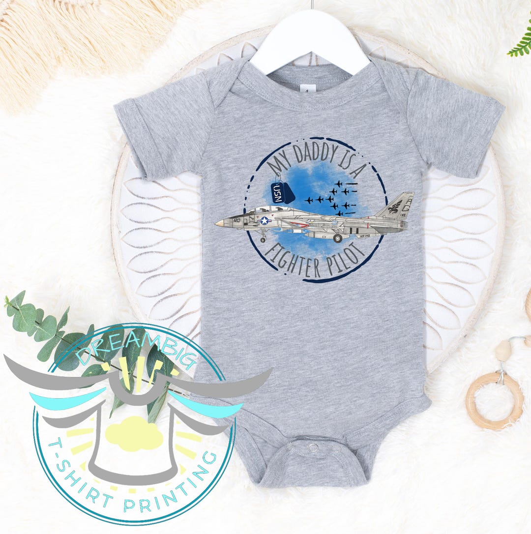 Daddy is A Fighter Pilot Baby Onesie® Military Dad, Military Baby ...