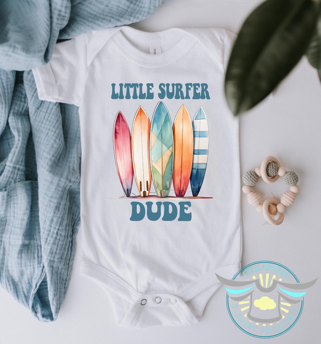 Little Surfer Dude Baby Onesie® Surfer Baby Outfit, Beach Baby Onesie ...