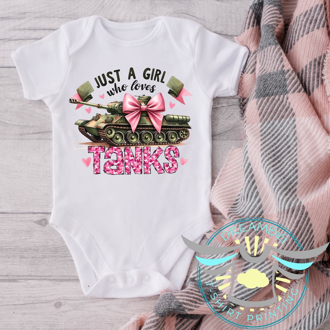 Military Kid Baby Onesie® Just A Girl Who Loves Tanks Baby Onesie ...