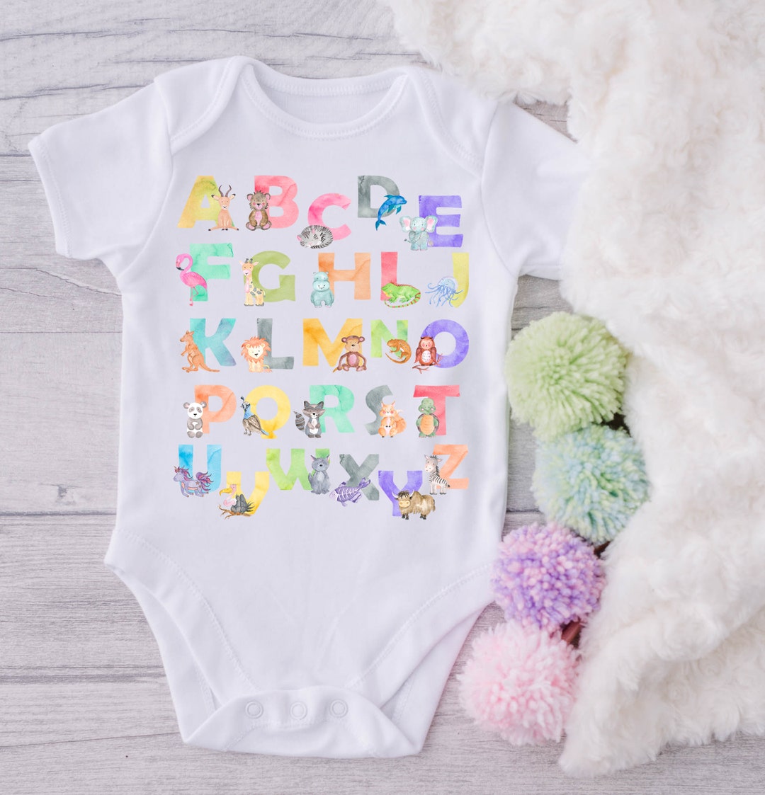 ABC Alphabet Baby Onesie® Alphabet Baby Onesies® Baby Girl, Baby Boy ...