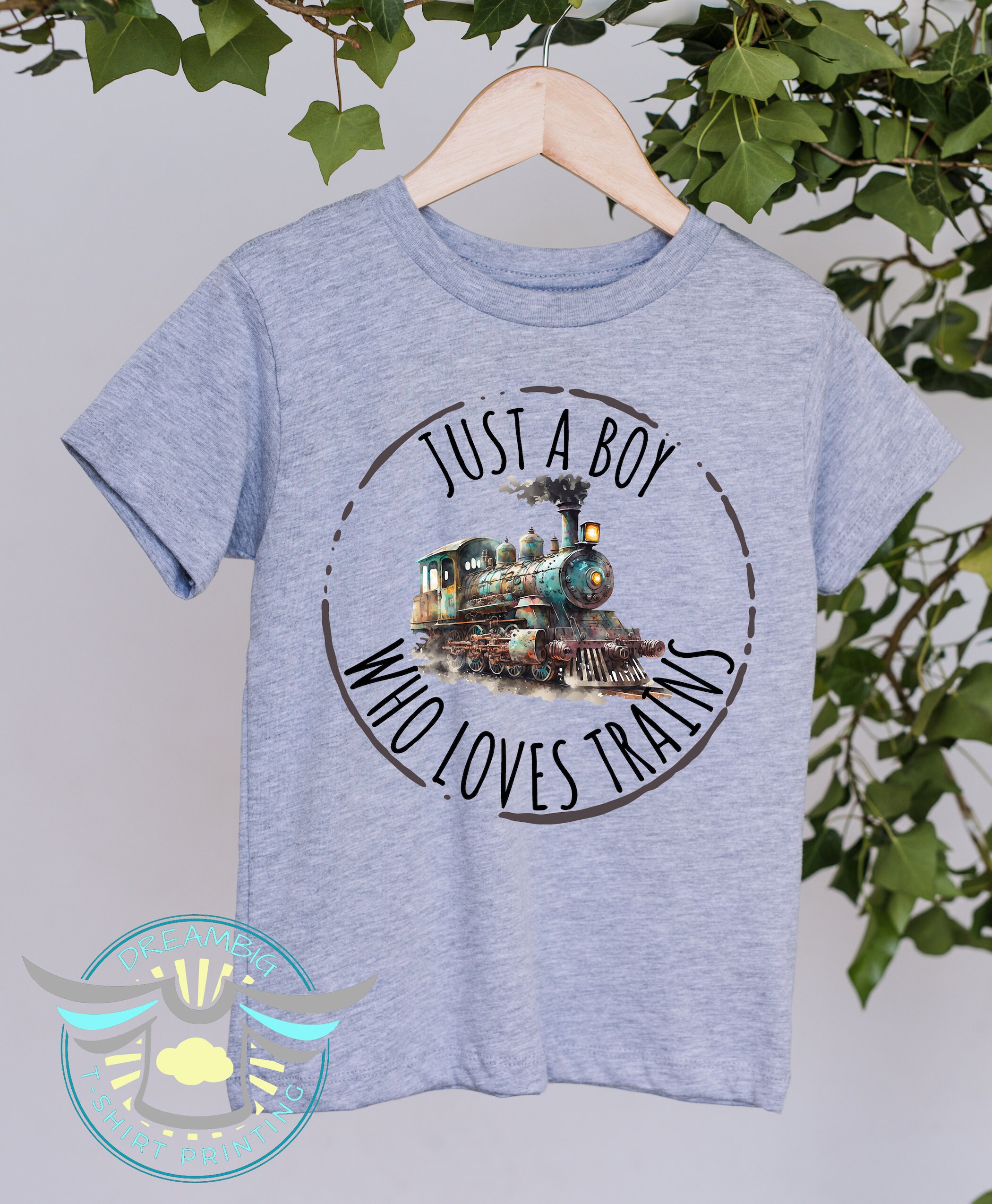 Train Shirt, Just A Boy Who Loves Trains, Conductor, Railroad, Kids ...