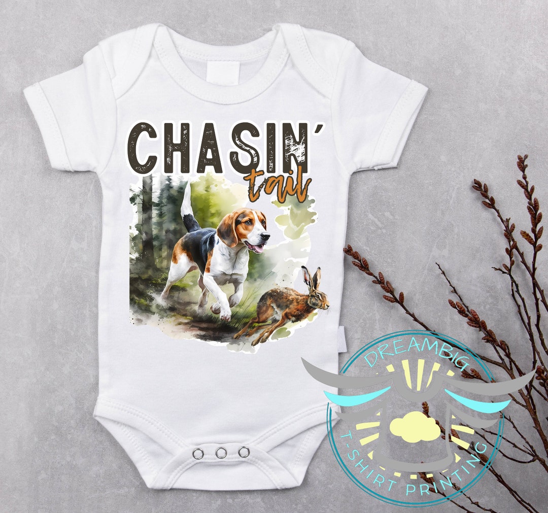 Rabbit Hunting Onesies® Chasing Tail Onesies® Rabbit Hunter, Beagle ...