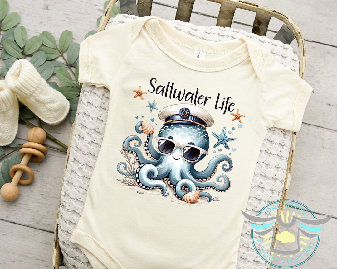 Saltwater Life Octopus Baby Bodysuit, Saltwater Life, Cute Octopus ...
