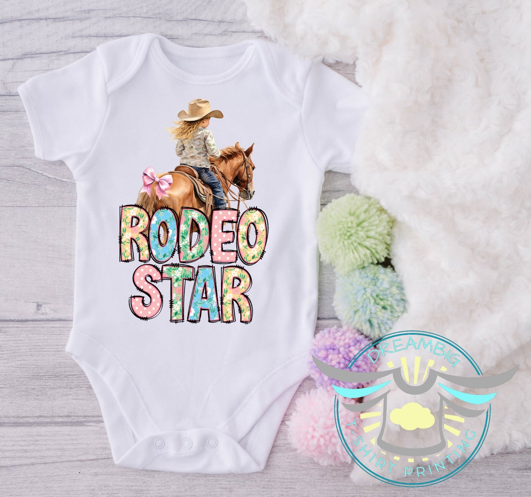 Rodeo Star Baby Onesie® Barrel Racing, Baby Announcement, Country Girl ...