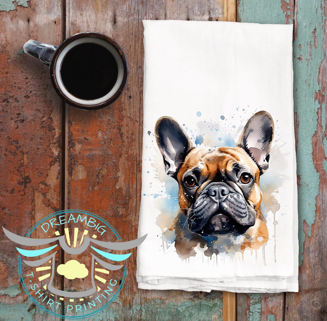 French Bulldog Kitchen Towel, Tan Haired, Dog Tea Towel, Gift for Dog ...