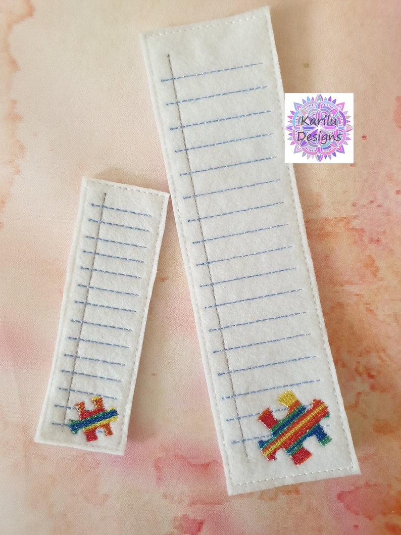 Teachers Gifts Apple Puzzle Piece Star Bookmark Ith Embroidery Digital ...