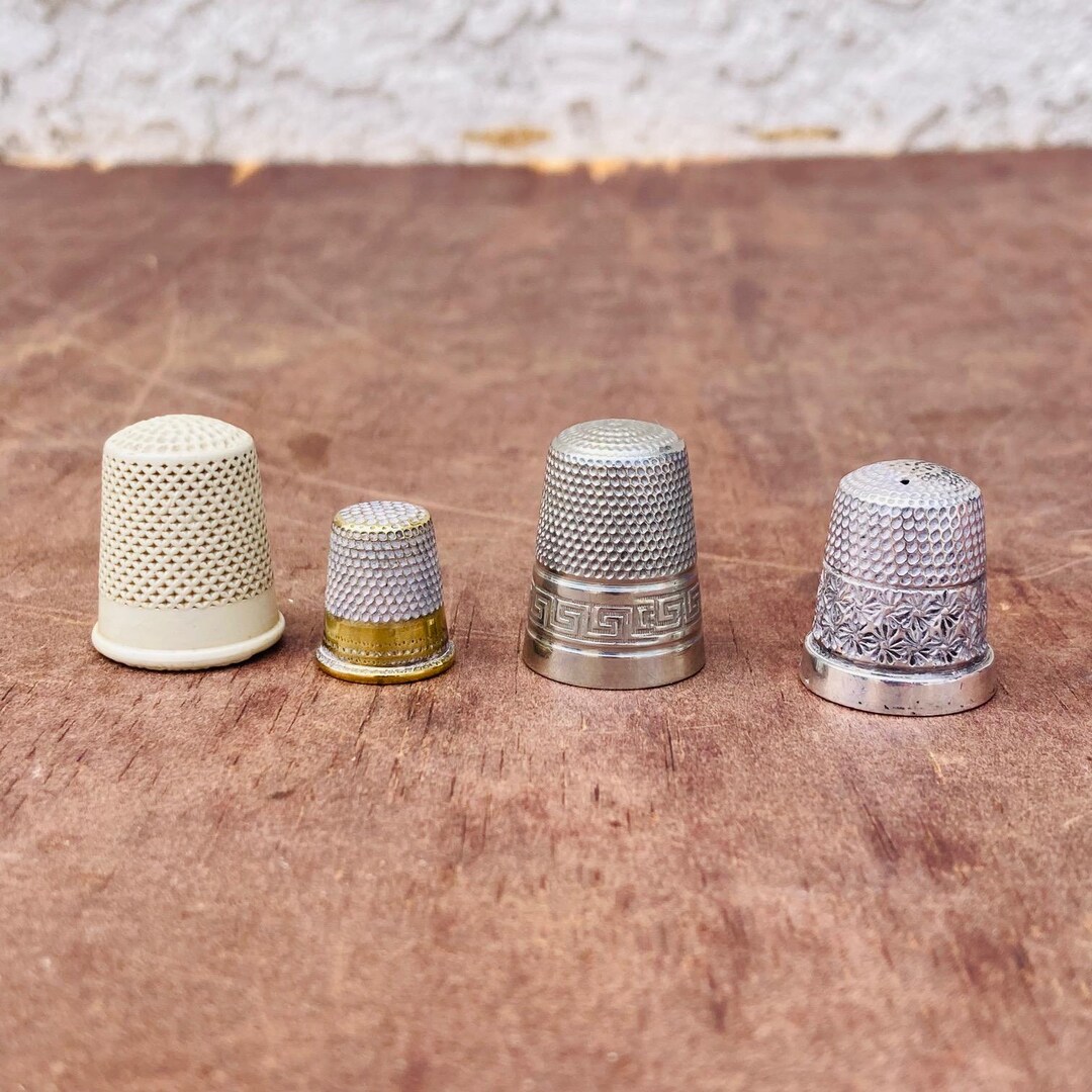 4 Antique Thimbles: English Silver & German Faux-bone Thimbles - Etsy