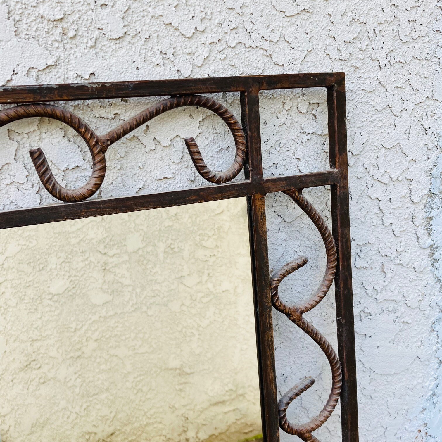Large Vintage Wrought Iron Framed Mirror Approx 32 X 28 Inch - Etsy