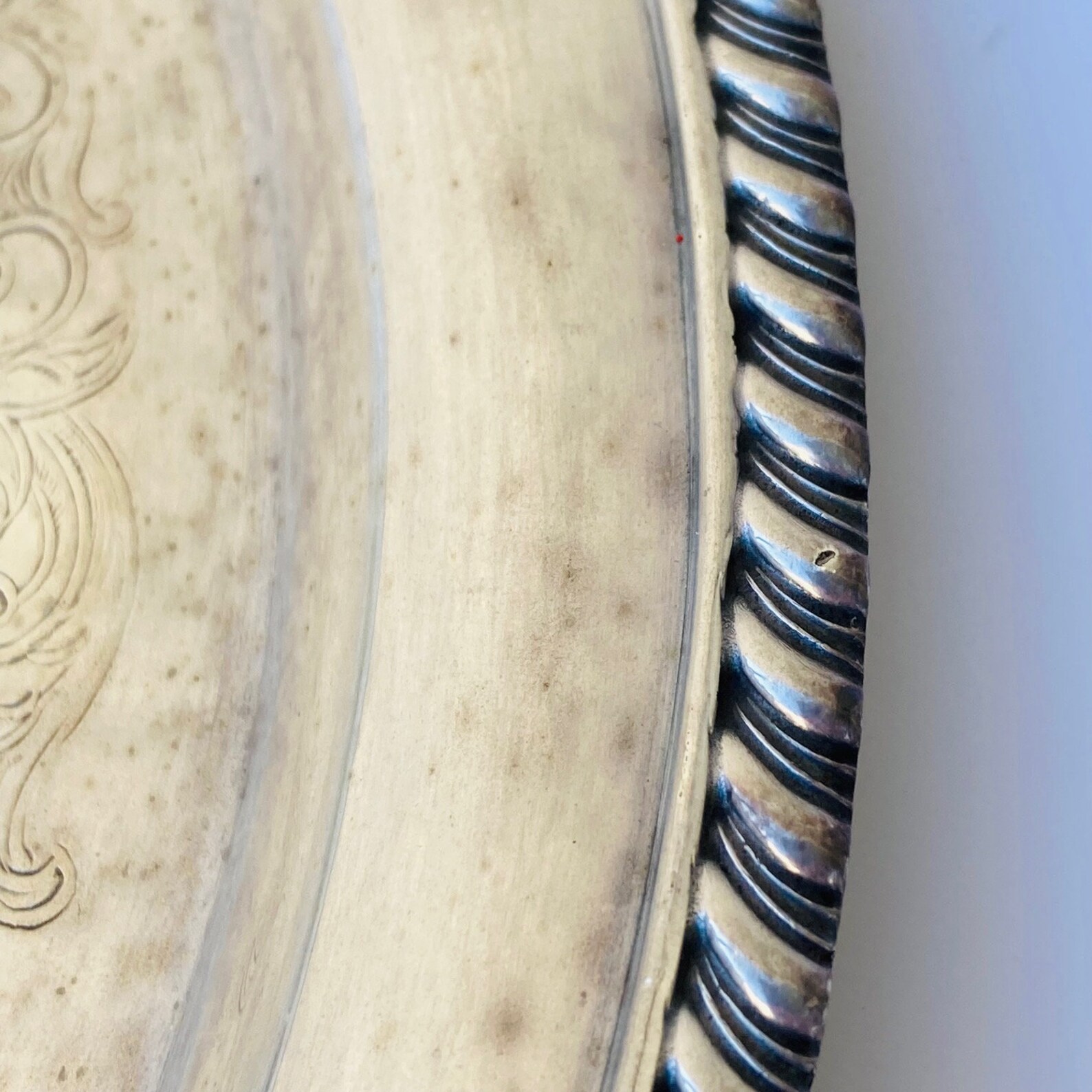 Large Round Vintage Silver Plate Platter, 13 Diameter Tray, Sheridan ...