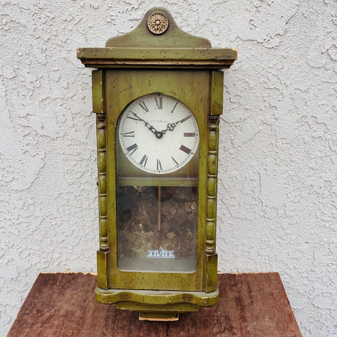 1960s P F Bollenbach Pendulum Wall Clock Wooden Hanging - Etsy