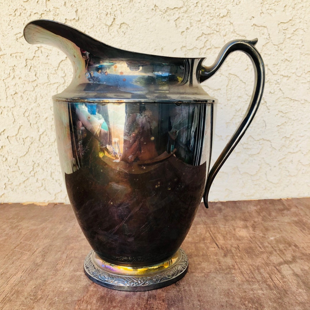 Vintage Silver Plate Oneida Pitcher, Silver Antique Jug, 1930s Water ...