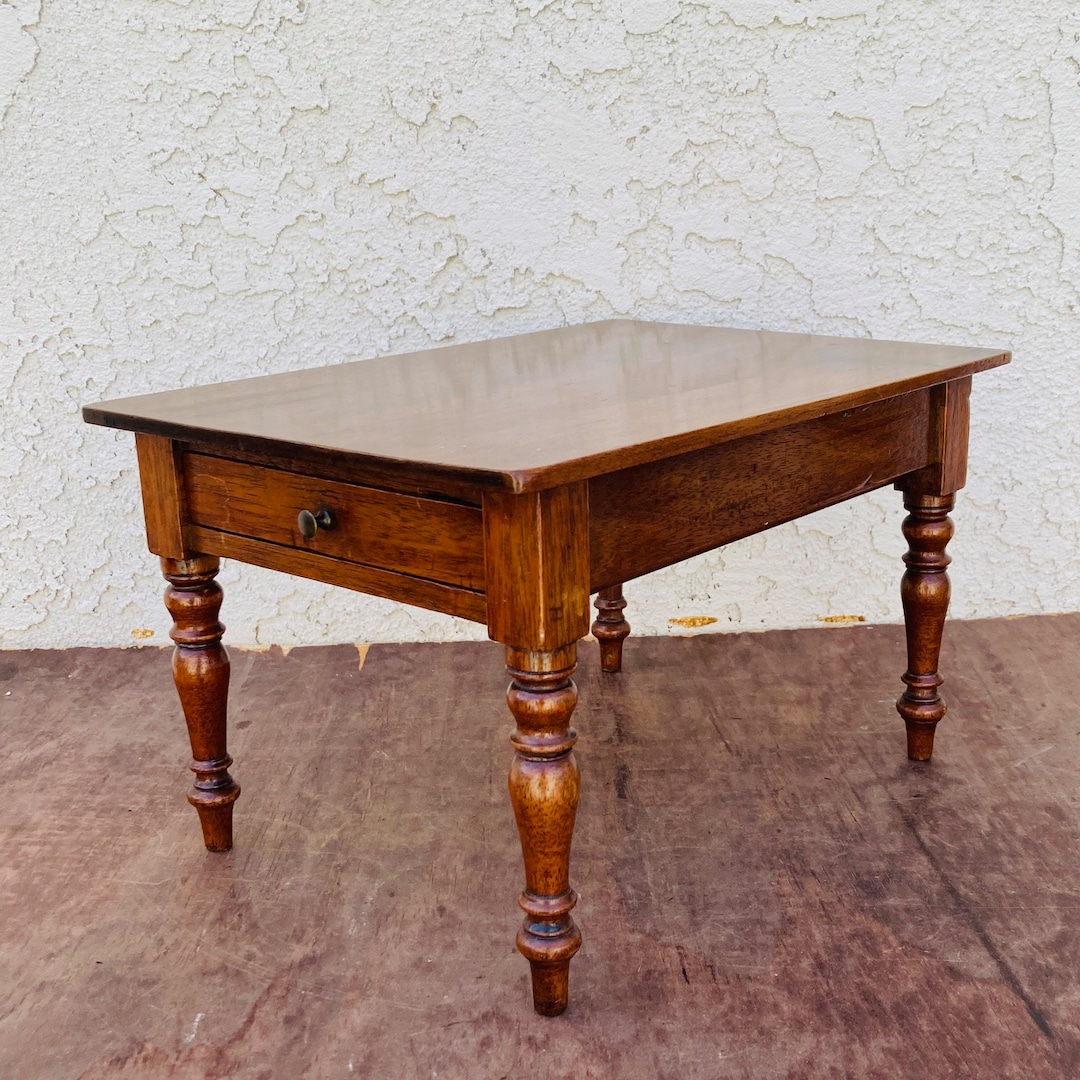 Antique Miniature Apprentice Table With Draw, 1880s Doll Kitchen Dining ...