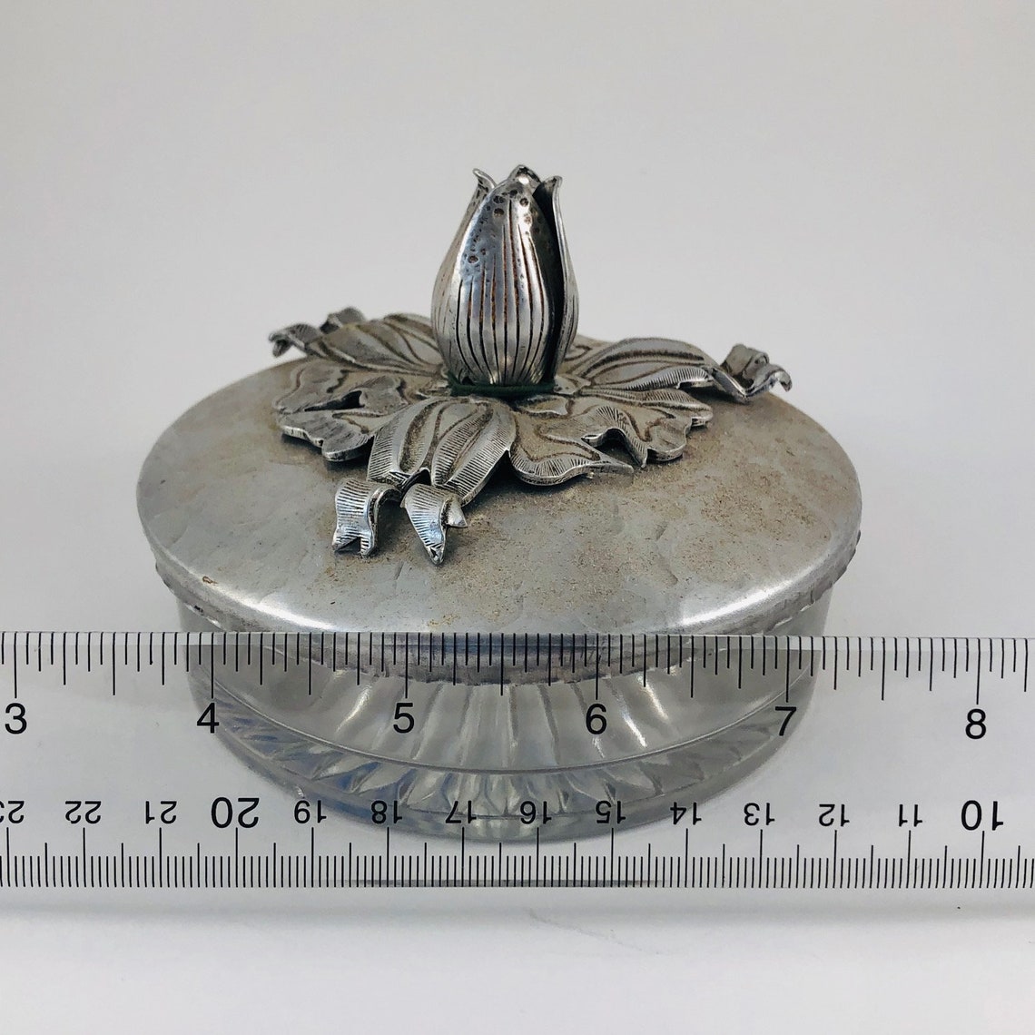 1950s Rodney Kent Aluminum Tulip Candy Dish: Mid Century Glass ...