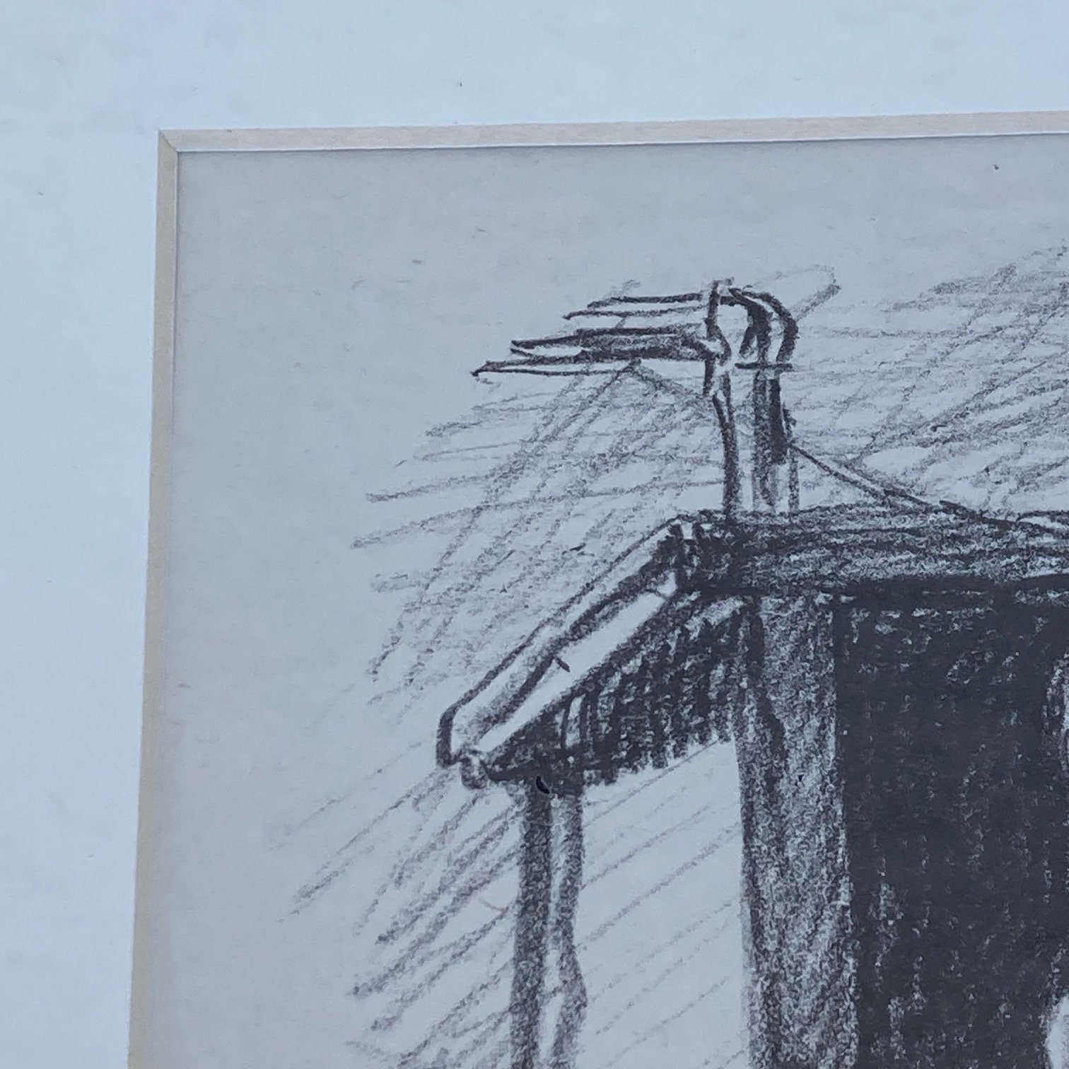 Rare Signed Original Ben Messick Lithograph "Wash Day", Vintage 1940s Drawing Print, Californian ...