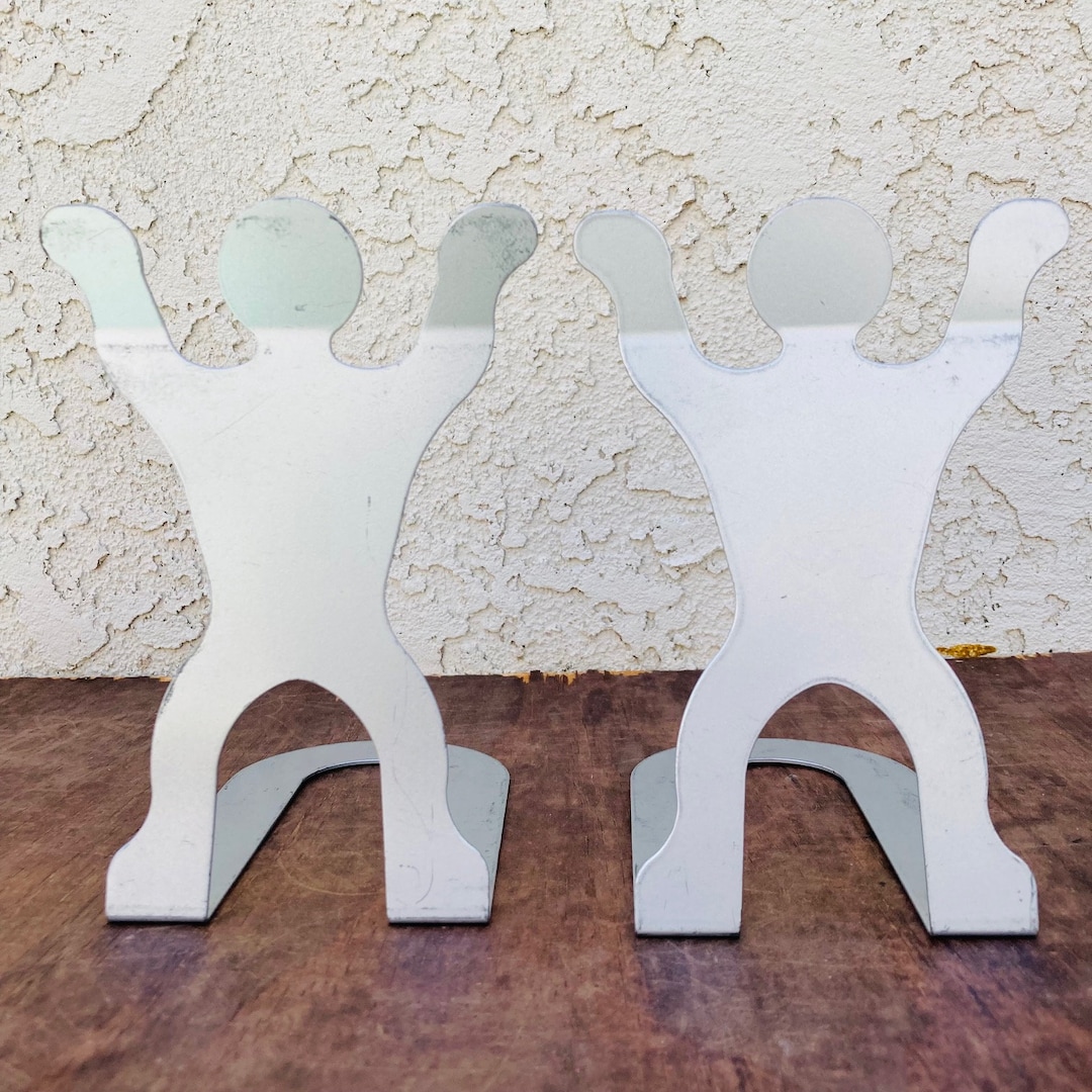 Modernist Metal Man Figure Bookends Vintage Silhouette Statue - Etsy