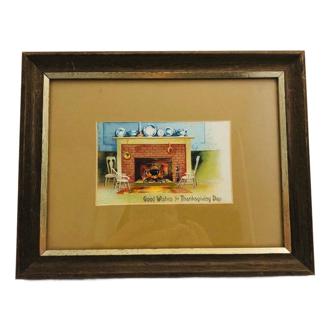 Vintage Thanksgiving Framed Print: 1920s Rustic Farmhouse Decor - Etsy