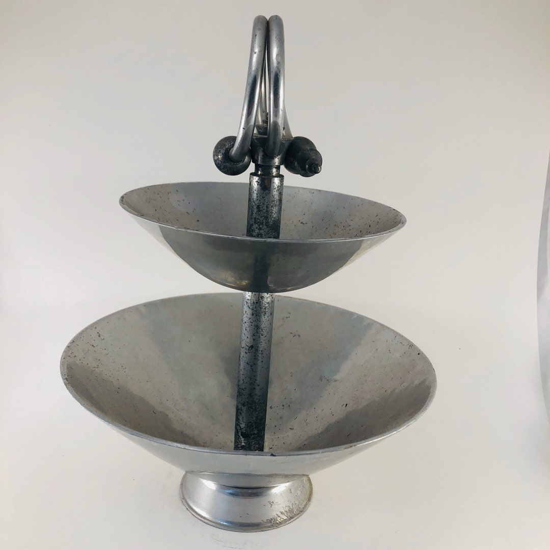 Vintage Buenilum Aluminum Compote: Mid Century Modern 2-tier Serving ...