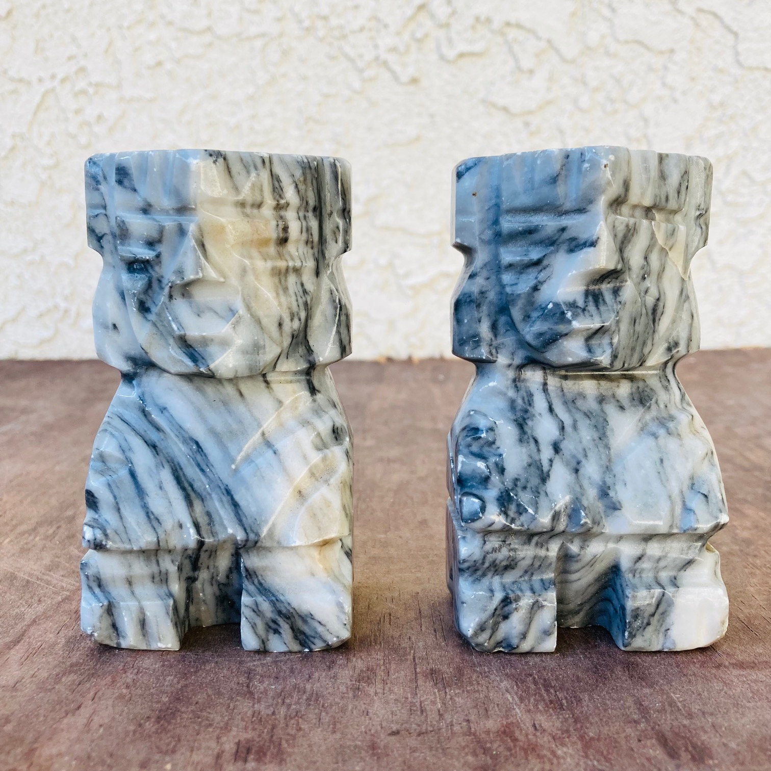 Vintage Onyx Mayan Aztec Native Bookshelf Bookends Olmec - Etsy